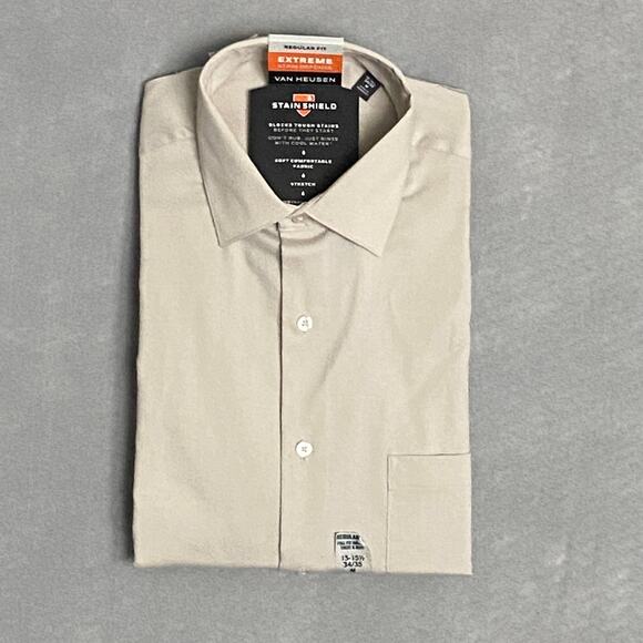 Van Heusen | Shirts | Van Heusen Stain Shield Mens Medium 5155 3435 ...
